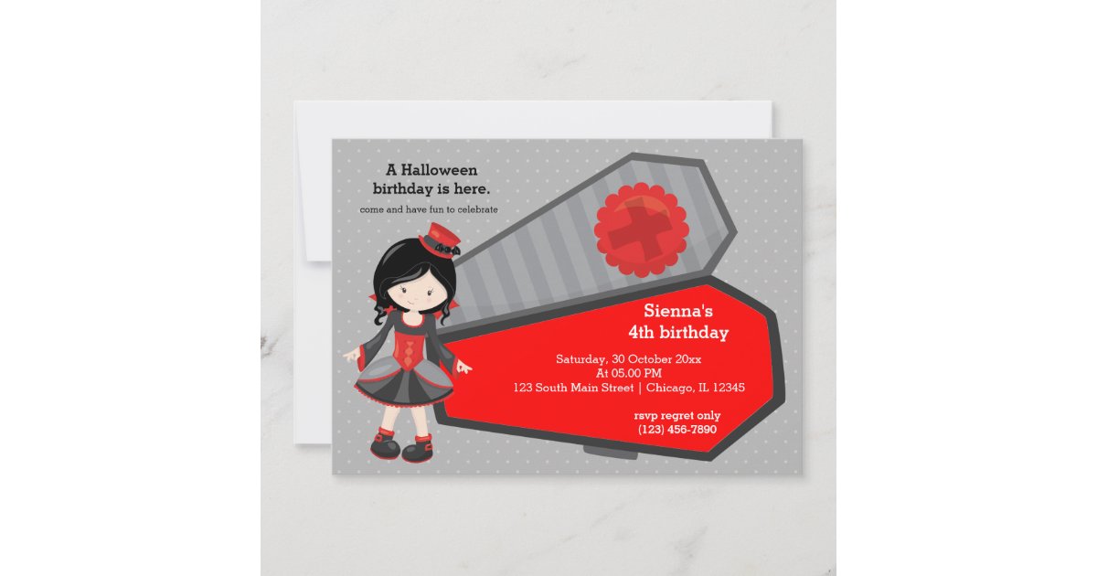 Cute vampire birthday invitation | Zazzle