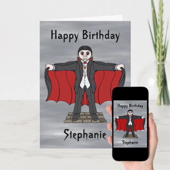 Cute Vampire/Dracula Birthday Card | Zazzle