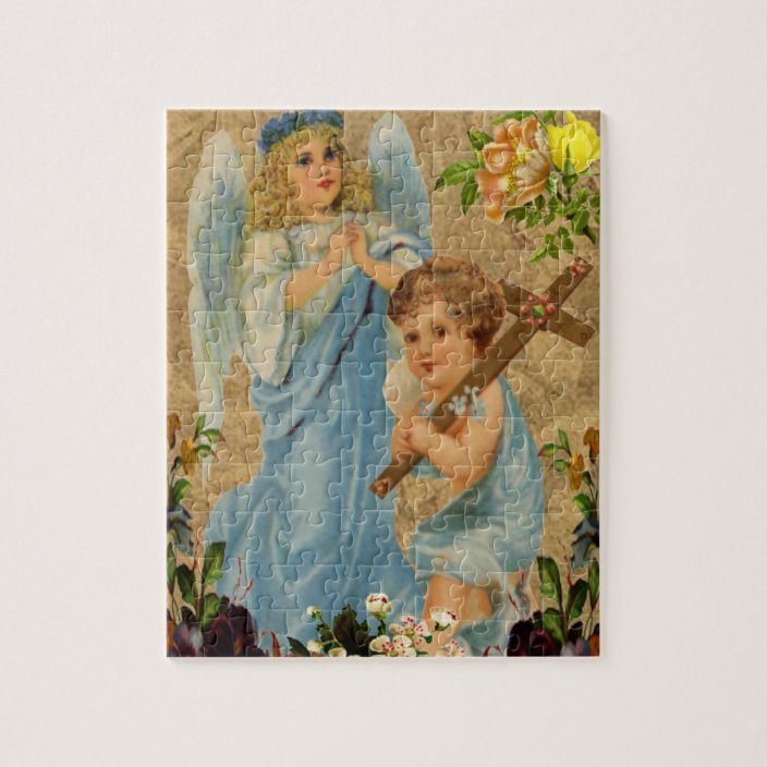 Cute Vintage Angel Children Jigsaw Puzzle | Zazzle.com