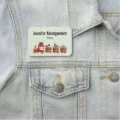 Cute Vintage Christmas Train with Toys Name Tag | Zazzle