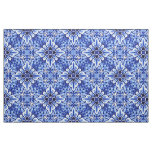 Antique Elegant Dutch Delfts Blue Floral Pattern Fabric | Zazzle.com