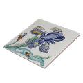 cute vintage flowers and insects ceramic tile | Zazzle