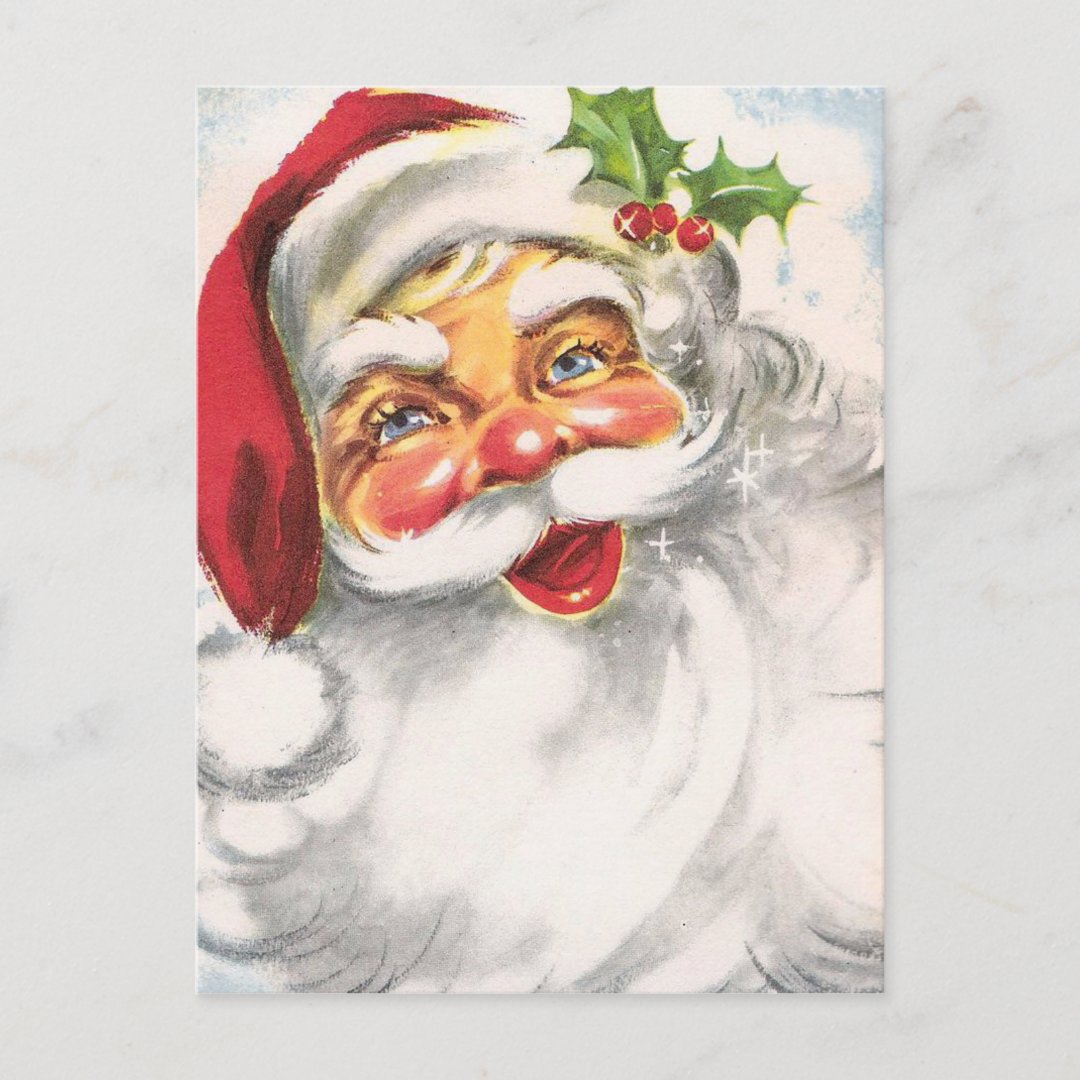 Cute Vintage Jolly Old Saint Nick Santa Claus Postcard | Zazzle