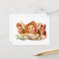 Cute Vintage Retro Girls Postcard | Zazzle