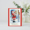 Cute Vintage Santa Christmas Poem Postcard | Zazzle