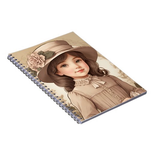 Cute Vintage Victorian Girl Portrait Notebook | Zazzle