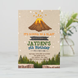 Cute volcano party invitation | Zazzle