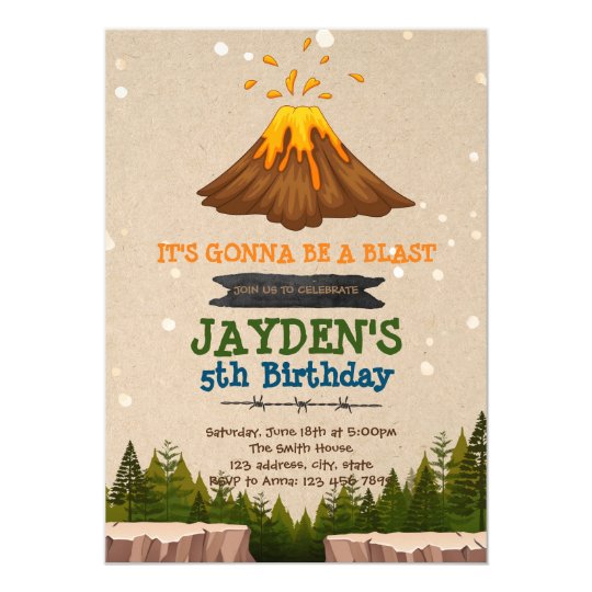 Cute volcano party invitation | Zazzle.com