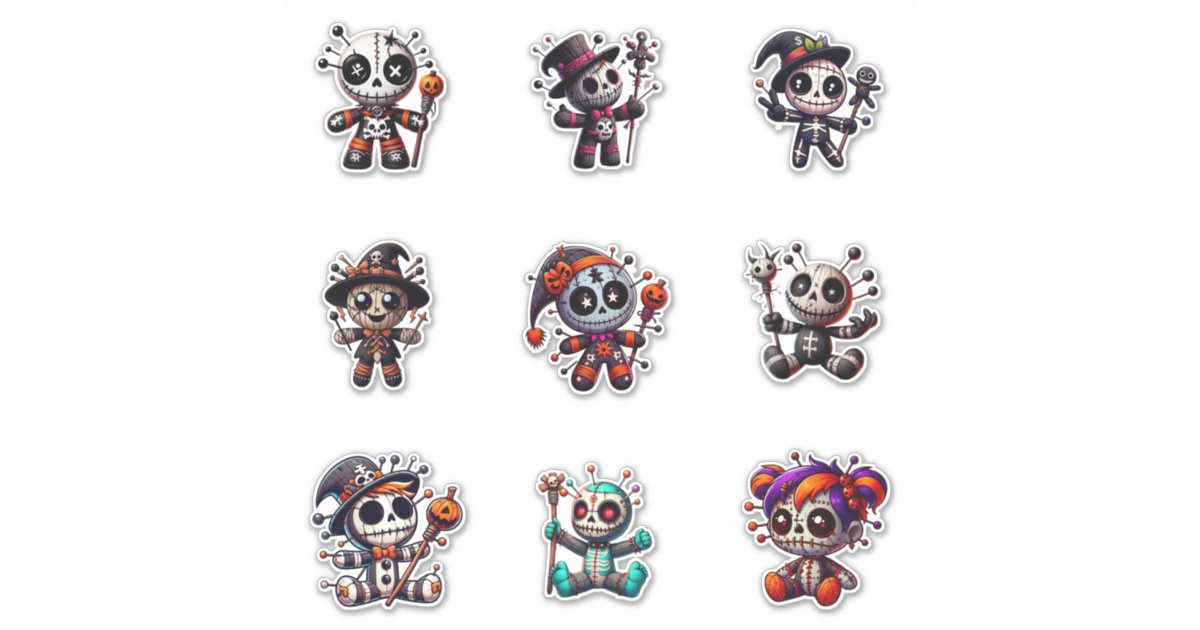 Cute Voodoo Doll Stickers | Zazzle