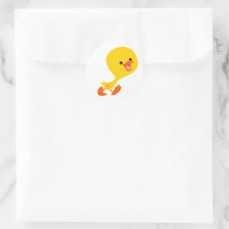 Cute Walking Cartoon Duckling Sticker | Zazzle