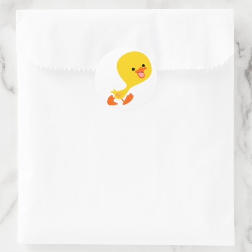 Cute Walking Cartoon Duckling Sticker | Zazzle