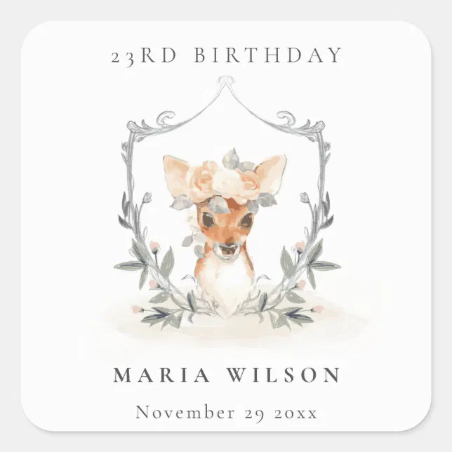 Cute Warm Cozy Autumn Essential Any Age Birthday Square Sticker | Zazzle