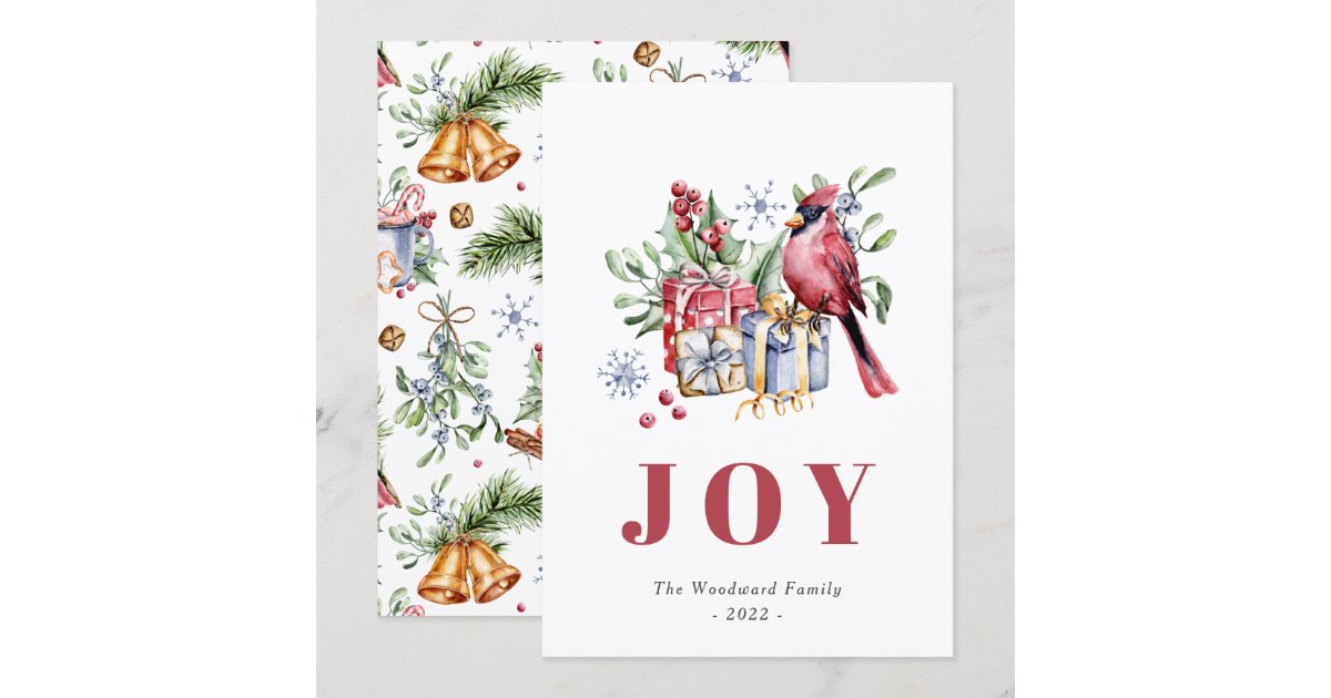Cute Watercolor Cardinal Bird Christmas Holiday Card | Zazzle