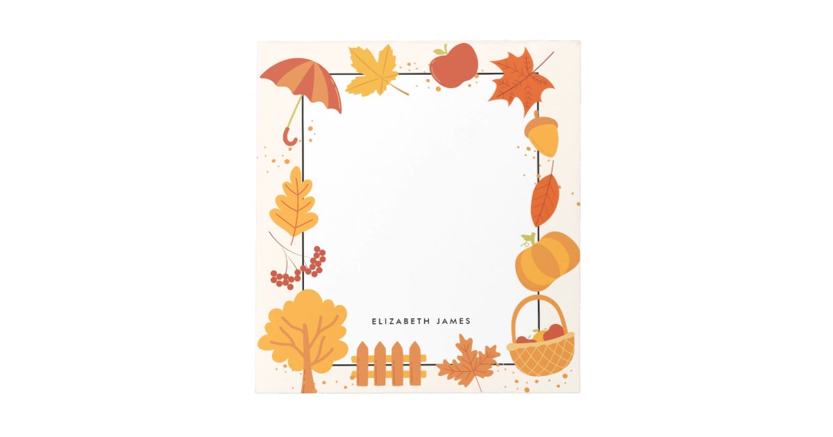 Cute Watercolor Falling Leaves Autumn Personalized Notepad | Zazzle