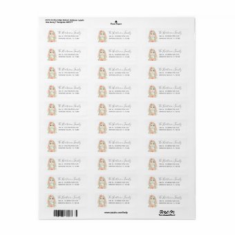 Cute Watercolor Floral Bunny Easter Return Address Label | Zazzle