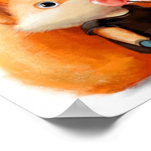 Cute Watercolor Fox Lollipop | Fox Wall Print | Zazzle