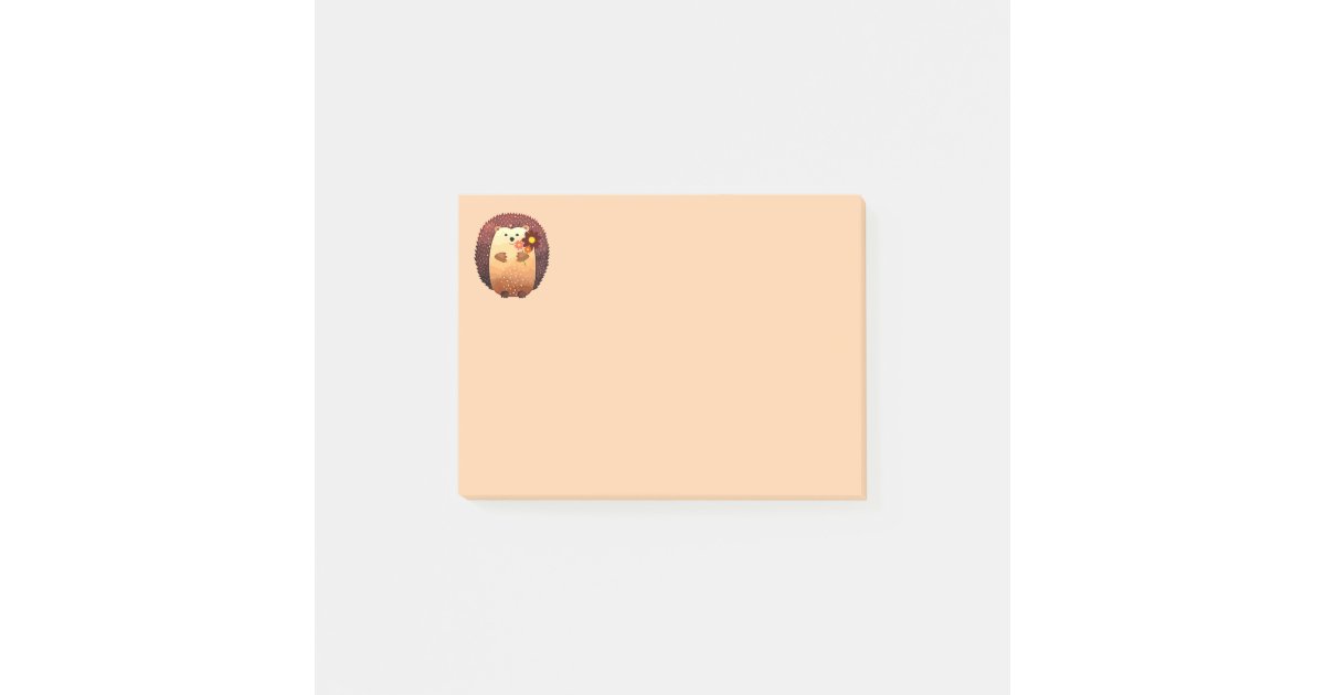 Cute Watercolor Hedgehog Animal & Flowers Post-it Notes | Zazzle