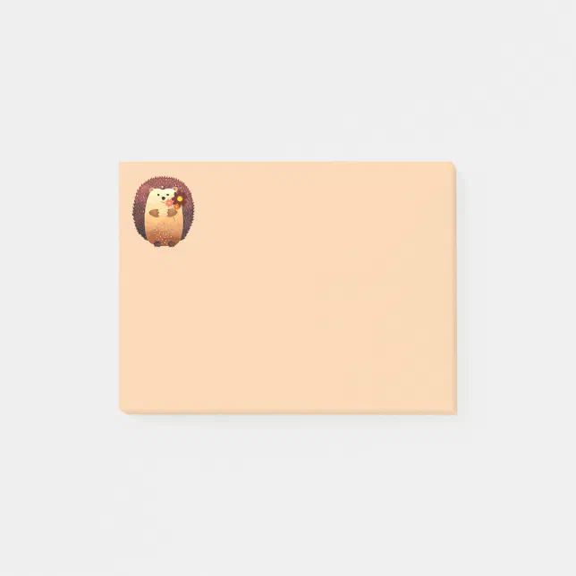 Cute Watercolor Hedgehog Animal & Flowers Post-it Notes | Zazzle