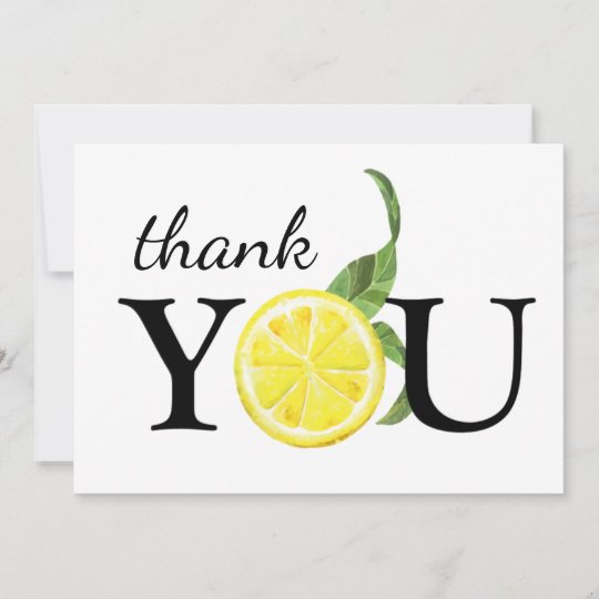Cute Watercolor Lemon Thank You Card | Zazzle.com