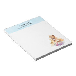 Cute Watercolor Mother Lion & Cub Notepad | Zazzle