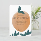 Cute Watercolor Peach Sweet Birthday Invitation | Zazzle