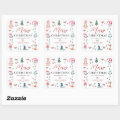 Cute Watercolor Personalized Merry Christmas Square Sticker | Zazzle