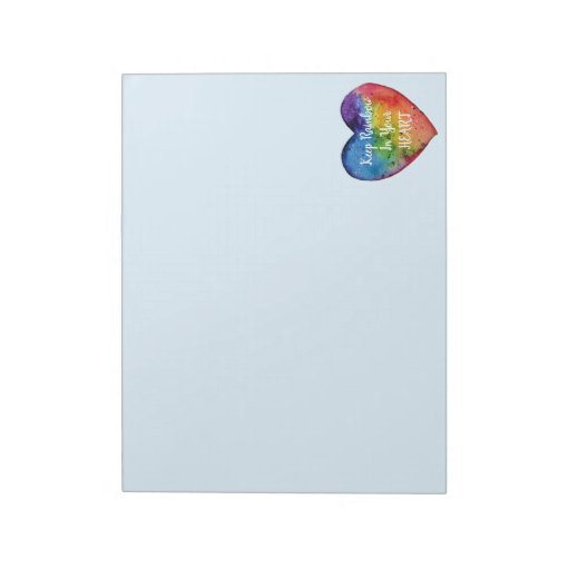 Cute Watercolor Rainbow Heart Notepad | Zazzle