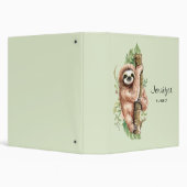 Cute Watercolor Sloth & Tropical Leaves 3 Ring Binder | Zazzle