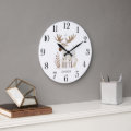 Cute Watercolor Woodland Moose Personalized Large Clock | Zazzle