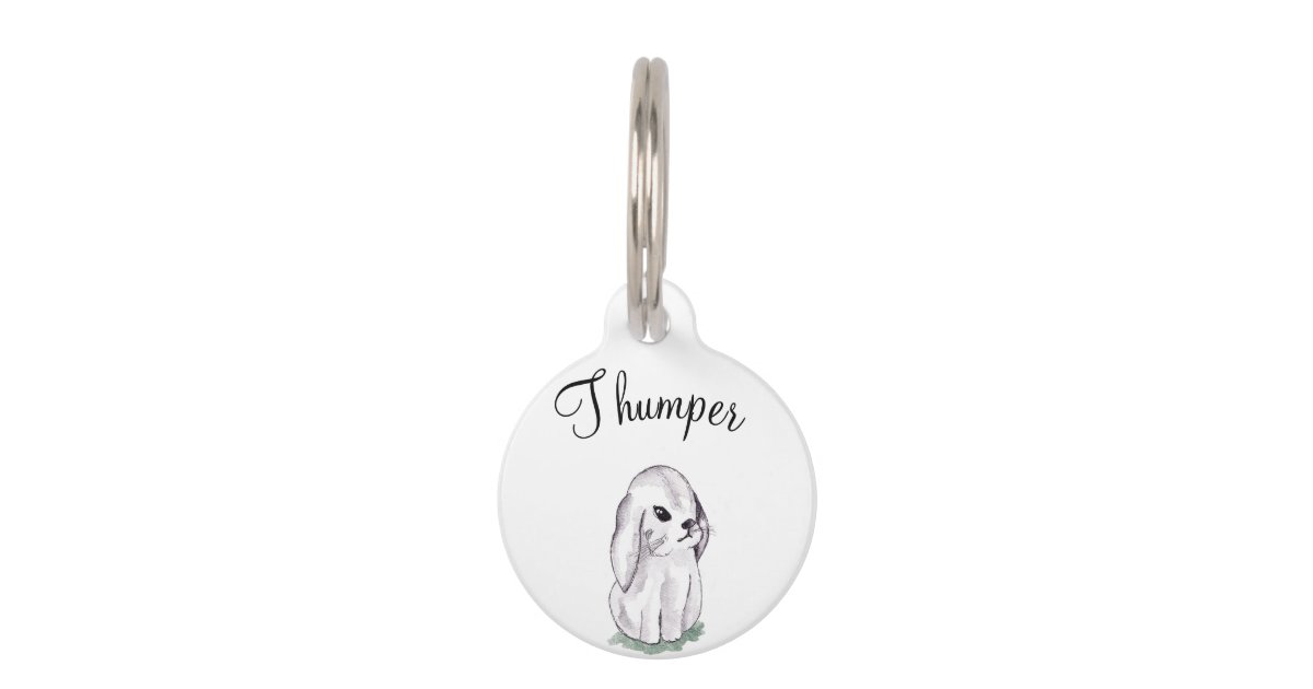 Cute watercolour bunny rabbit pet ID tag | Zazzle