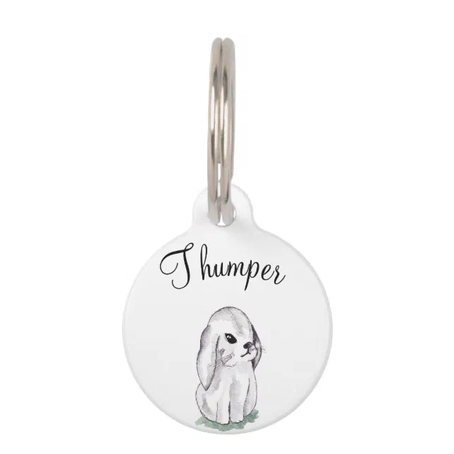 Cute watercolour bunny rabbit pet ID tag | Zazzle