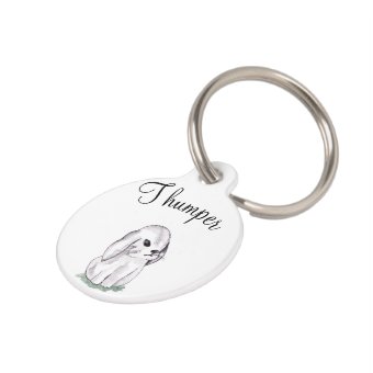 Cute watercolour bunny rabbit pet ID tag | Zazzle