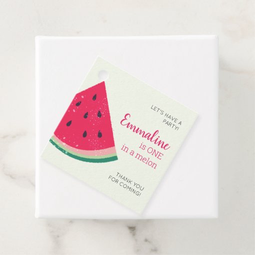 Cute Watermelon One In A Melon 1st Birthday Favor Tags | Zazzle