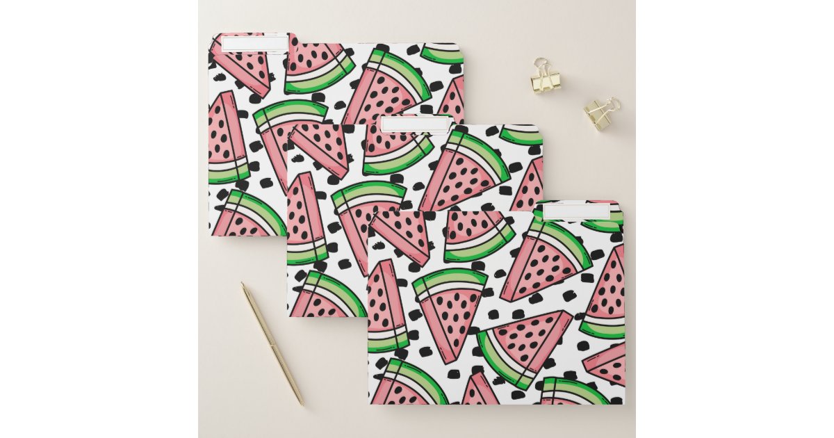 Cute Watermelon Pattern File Folder | Zazzle