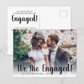 Cute We Are Engaged Photo Script Engagement Party Announcement Postcard ...