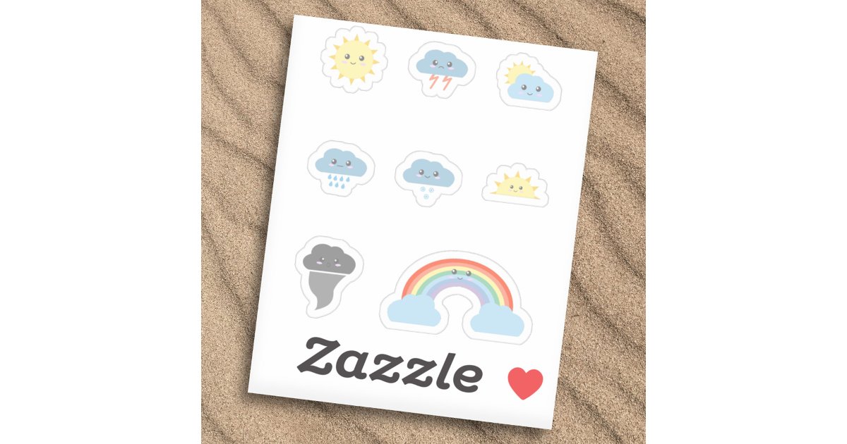 Cute Weather Icons Stickers Set | Zazzle