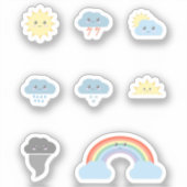 Cute Weather Icons Stickers Set | Zazzle
