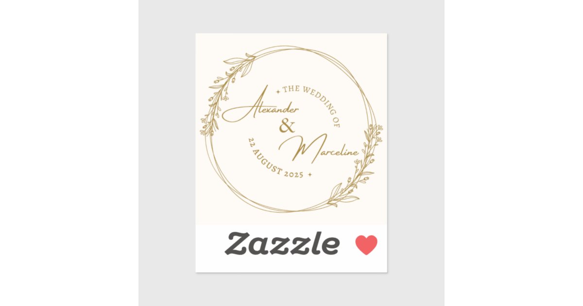 Cute Wedding Card Sticker | Zazzle