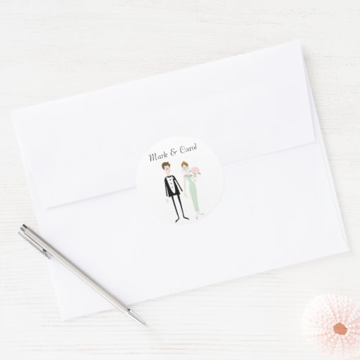Cute Wedding Couple Stickers | Zazzle