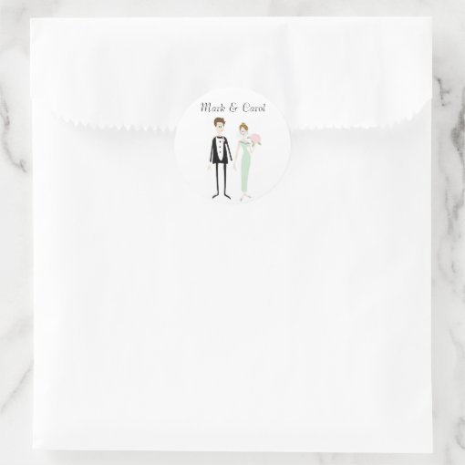 Cute Wedding Couple Stickers | Zazzle