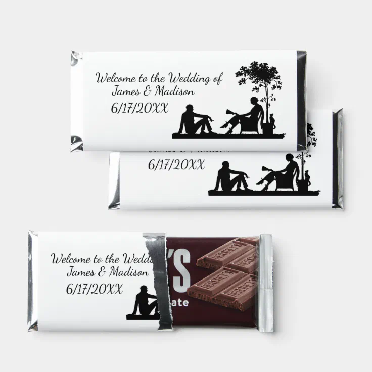 cute Wedding couple Wedding Welcome Hershey Bar Favors | Zazzle