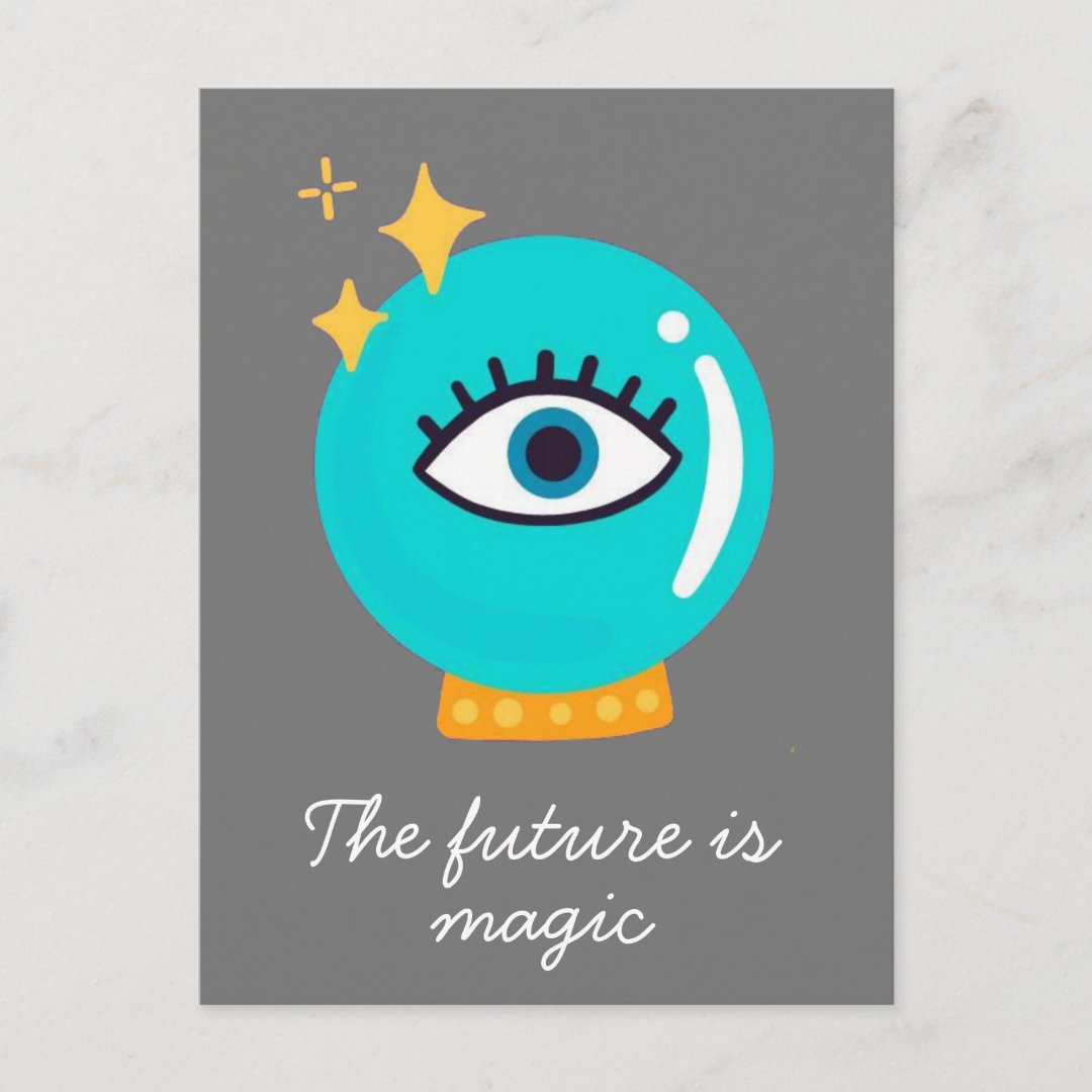 Cute weird magic crystal ball eye postcard | Zazzle