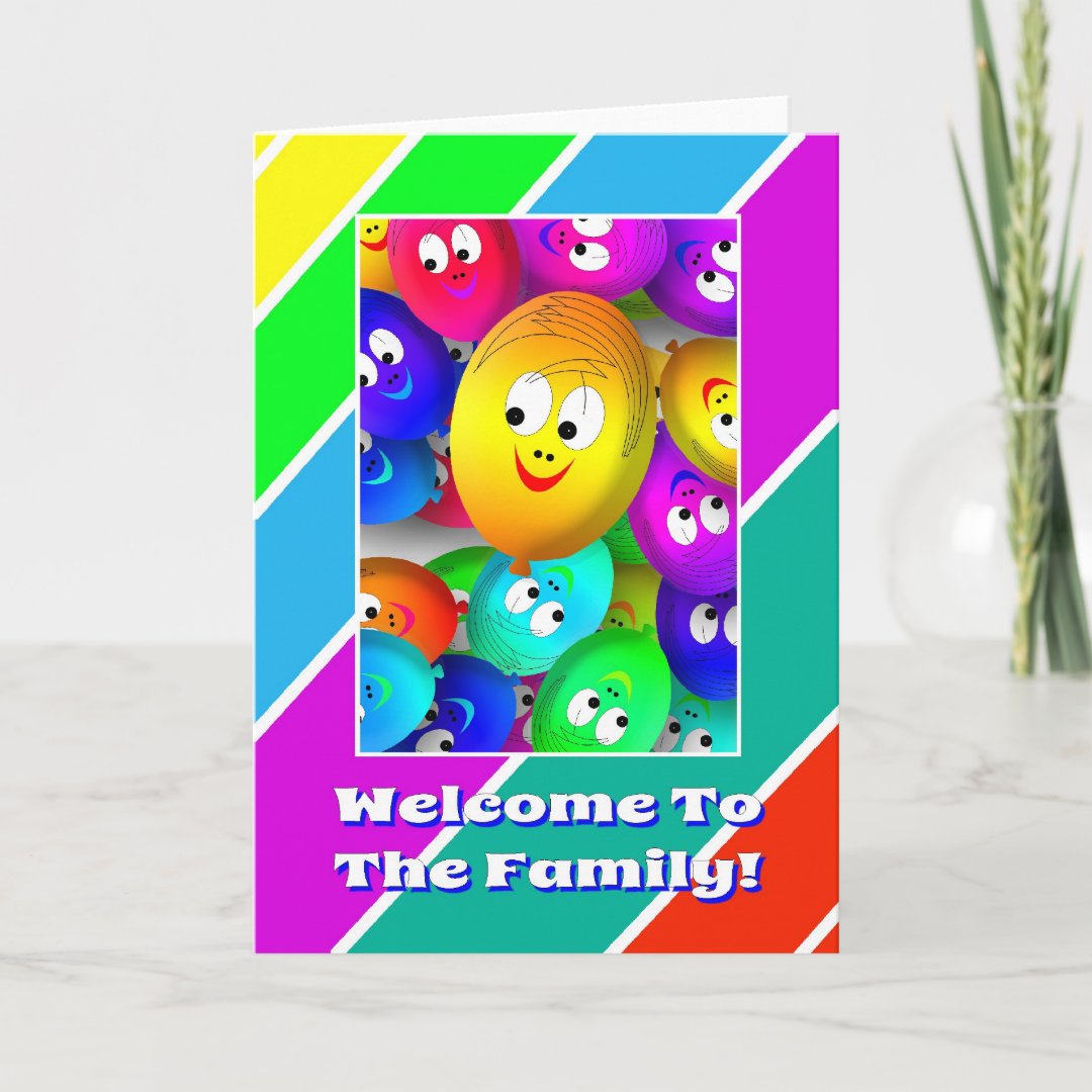 Cute Welcome To The Family Balloons Greeting Card | Zazzle