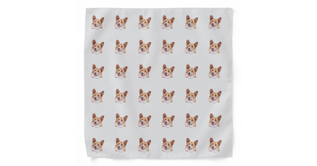 Cute Welsh Pembroke Corgi Pattern Bandana | Zazzle