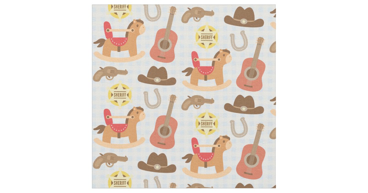 Cute Western Cowboy Pattern For Baby Boys Fabric | Zazzle
