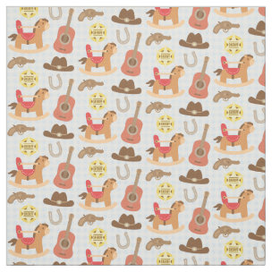 Cowboy Cute Baby Nursery Country Kids Horse Fabric | Zazzle