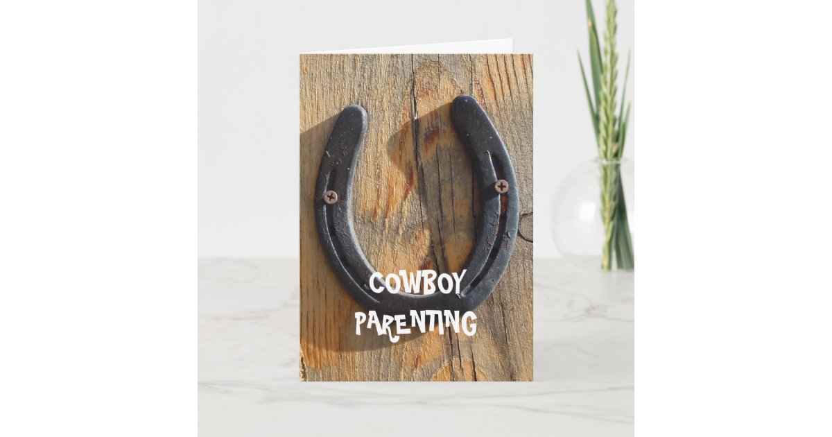Cute Western Good Luck Parents - Cowboy Parenting Card | Zazzle