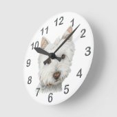 Cute Westie dog art Wall Clock | Zazzle