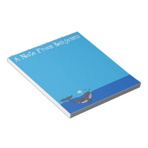Cute whale and calf whimsical cartoon notepad | Zazzle