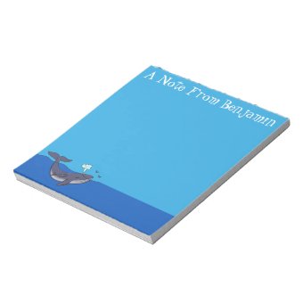 Cute whale and calf whimsical cartoon notepad | Zazzle